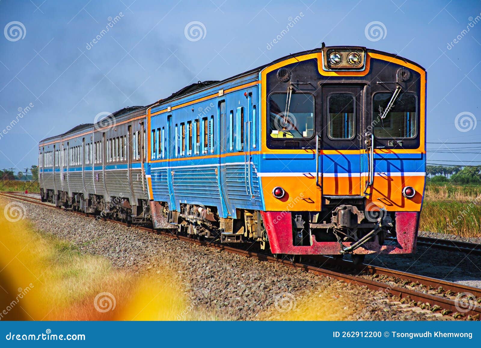 Diesel Railcar on the Railway. Stock Photo - Image of heavy, journey ...