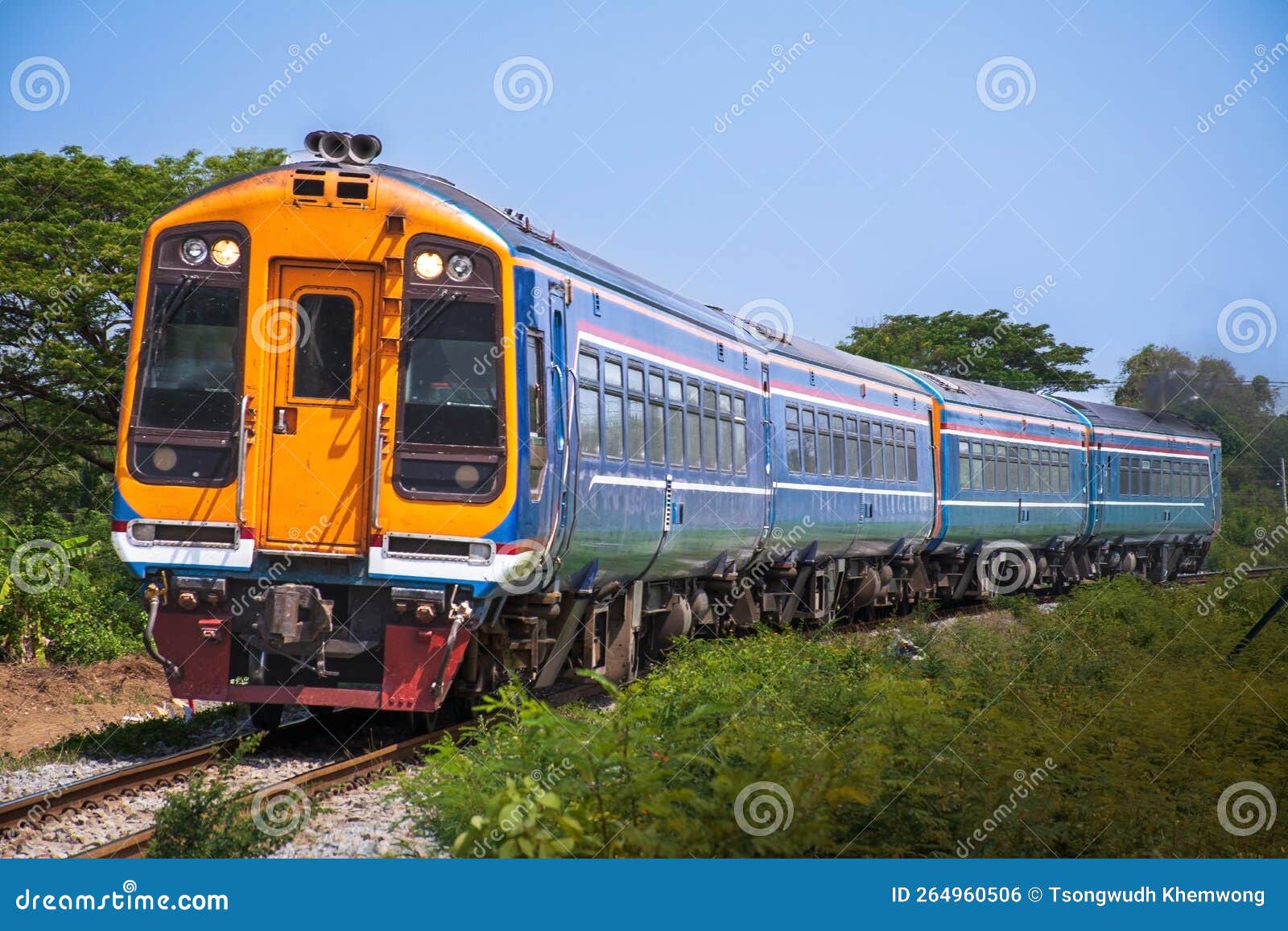 Diesel Railcar on the Railway on the Railway. Stock Photo - Image of ...