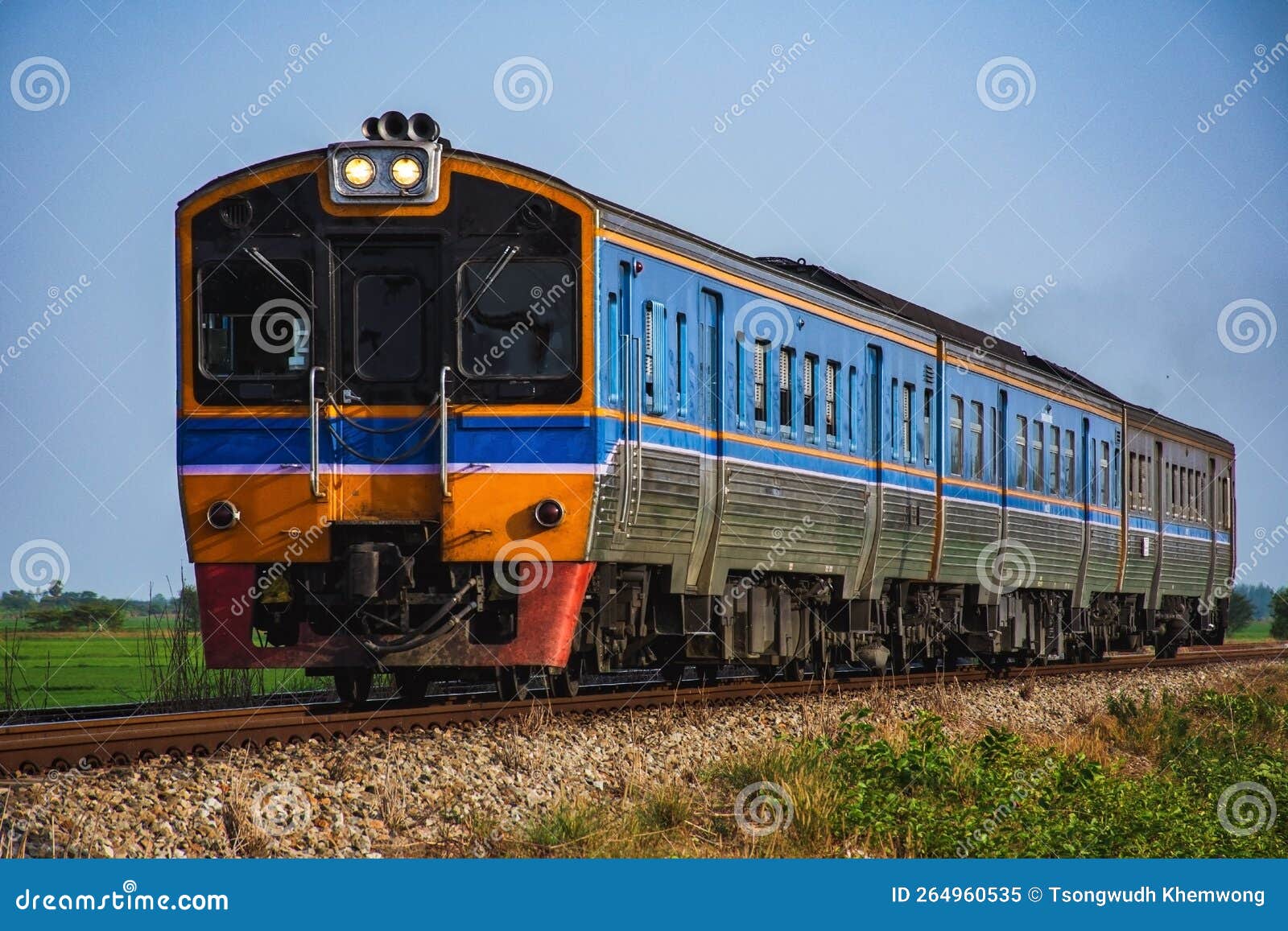 Diesel Railcar on the Railway on the Railway. Stock Image - Image of ...