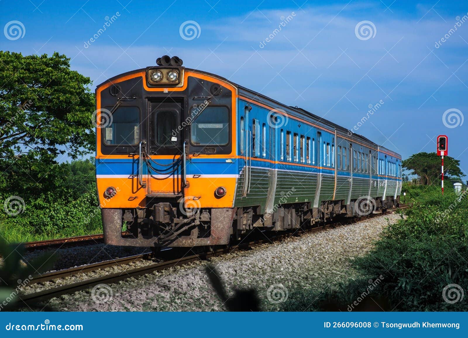 Diesel Railcar on the Railway on the Railway. Stock Photo - Image of ...