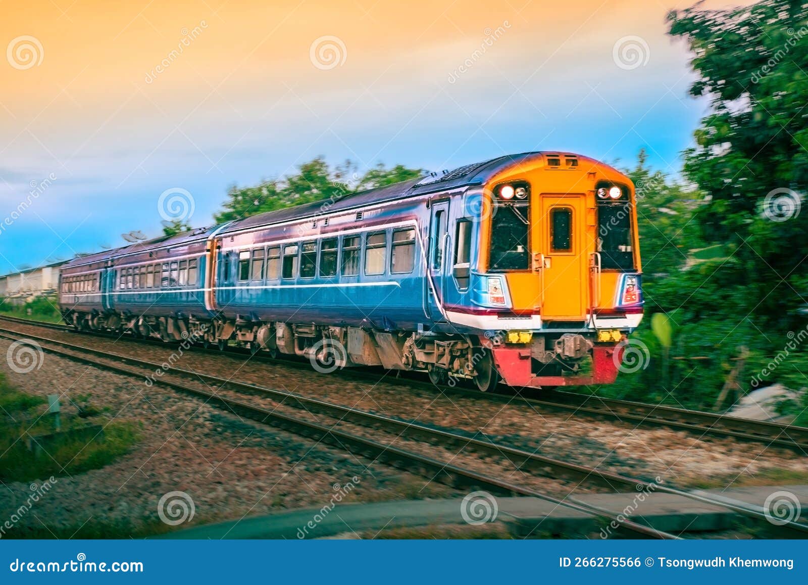 Diesel Railcar on the Railway. Stock Photo - Image of diesel, tourism ...