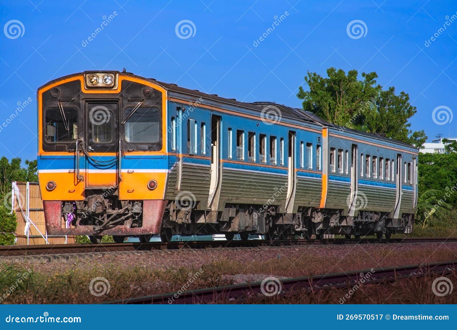 Diesel Railcar on the Railway. Stock Image - Image of unit, tram: 269570517