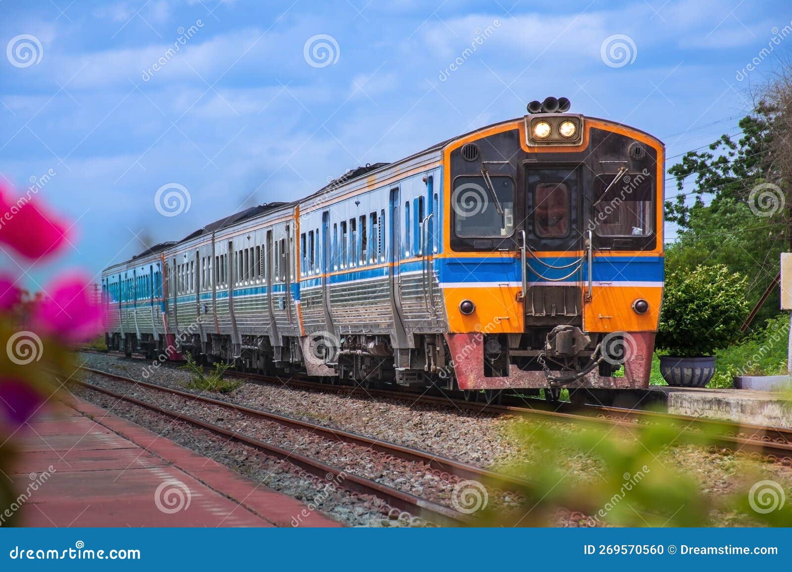 Diesel Railcar on the Railway. Stock Photo - Image of tram, unit: 269570560