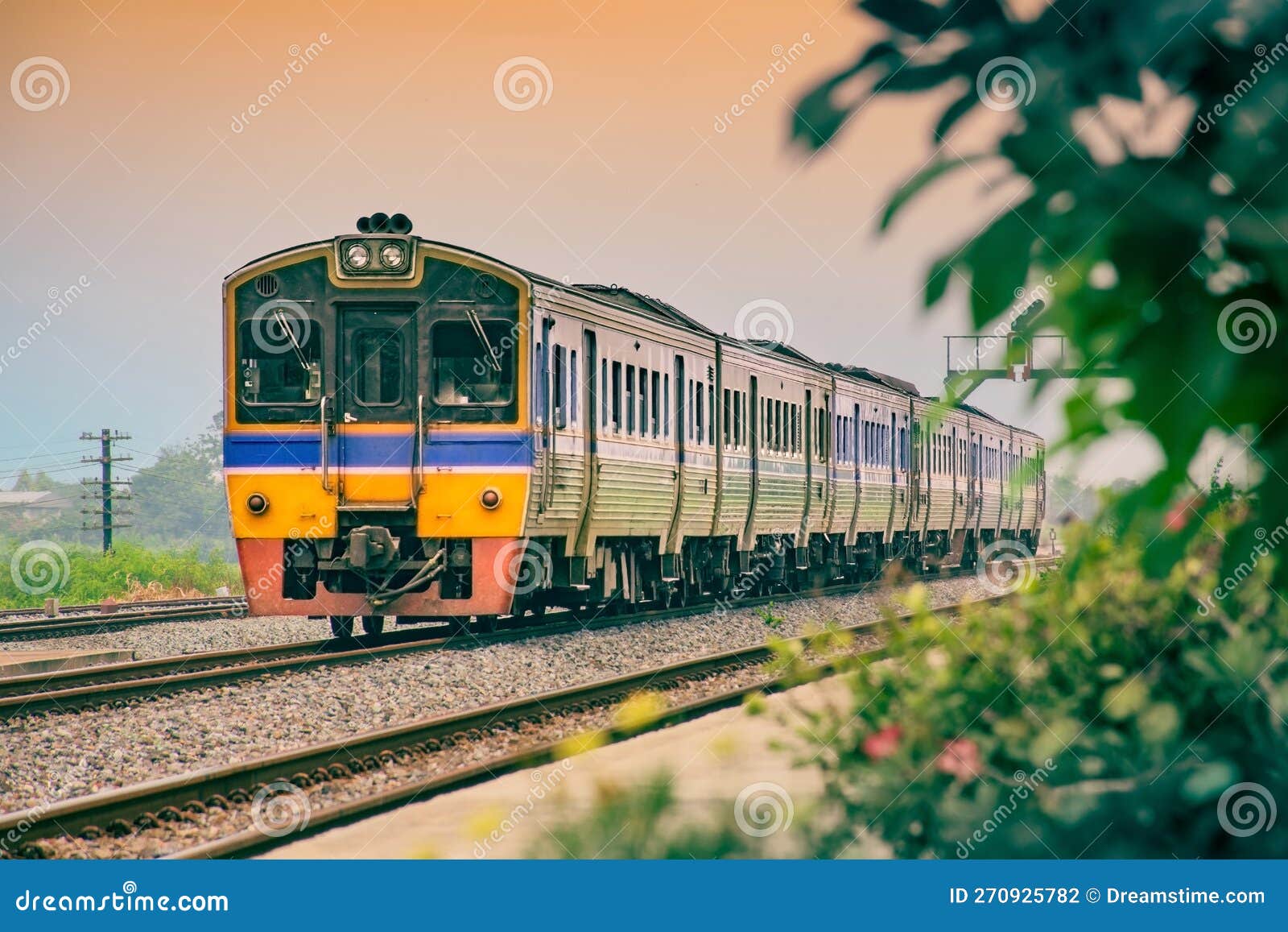 Diesel Railcar on the Railway. Stock Photo - Image of speed, truck ...