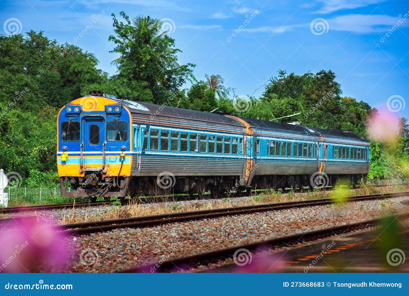 Diesel Railcar on the Railway. Stock Image - Image of rails, heavy ...