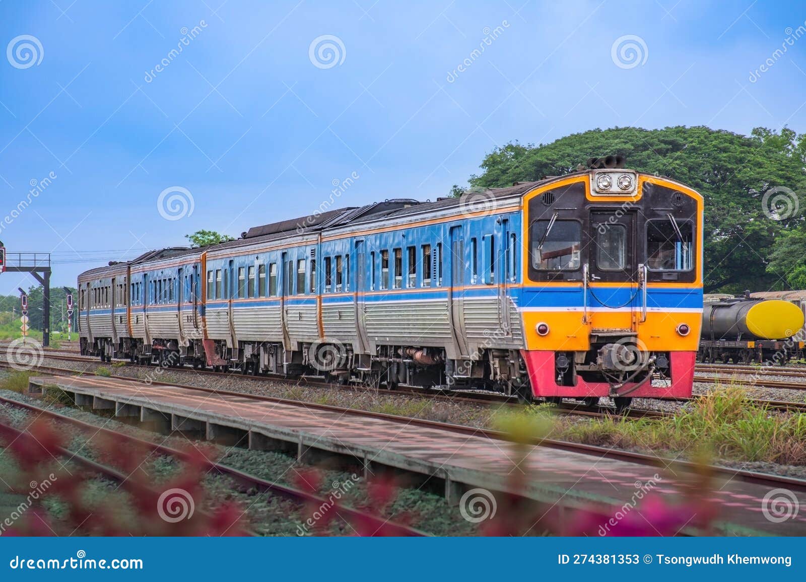 Diesel Railcar on the Railway. Stock Image - Image of truck, tram: 274381353