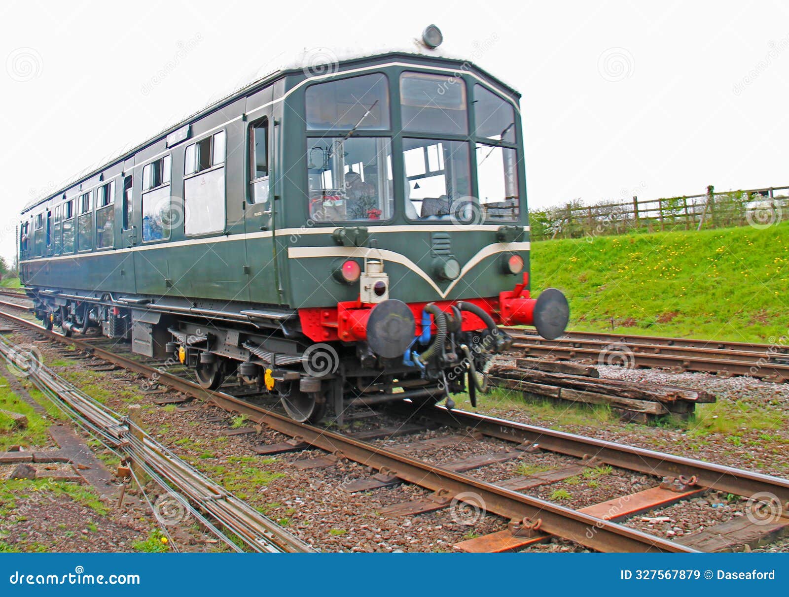 Diesel Railcar On The Railway. Royalty-Free Stock Image | CartoonDealer ...