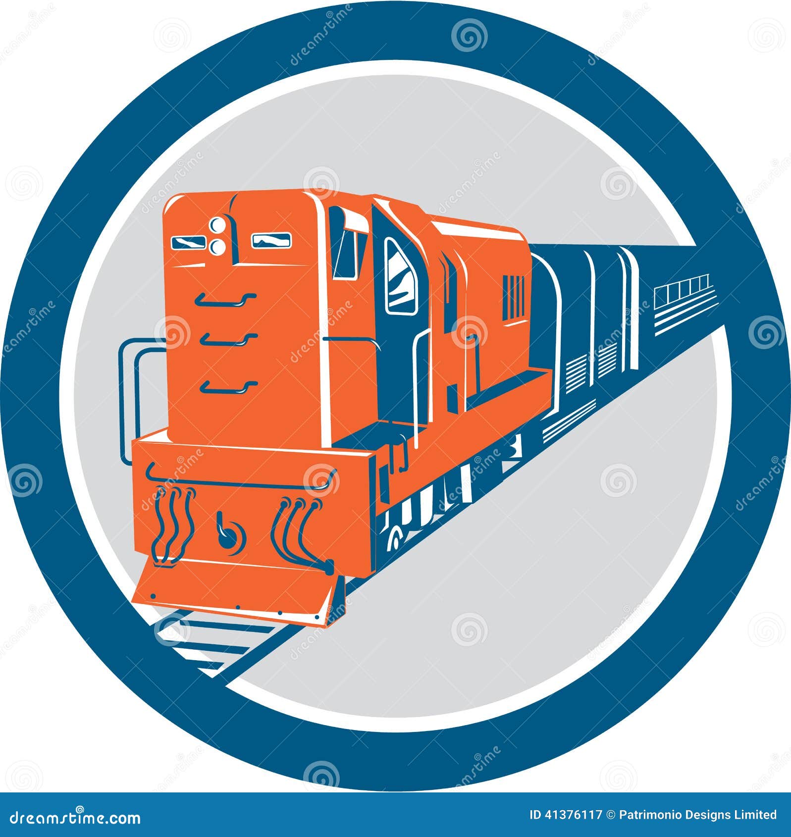 Diesel Train On Viaduct Bridge Royalty-Free Cartoon | CartoonDealer.com ...