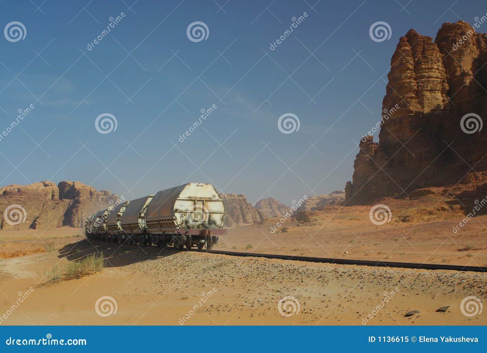Diesel train in desert stock image. Image of dunes, lost - 1136615