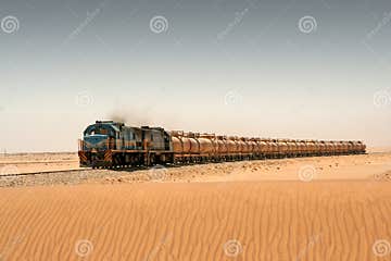 Diesel train in desert stock photo. Image of clear, blue - 3504732