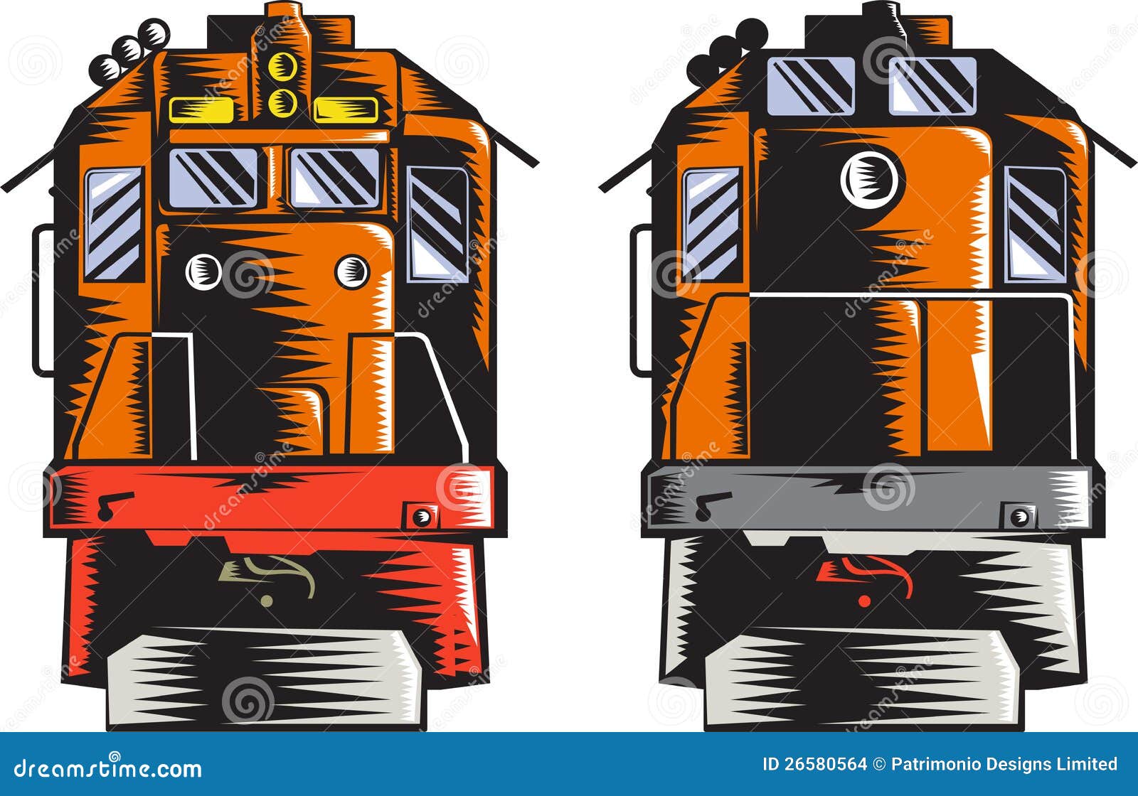 Diesel Train On Viaduct Bridge Royalty-Free Cartoon | CartoonDealer.com ...