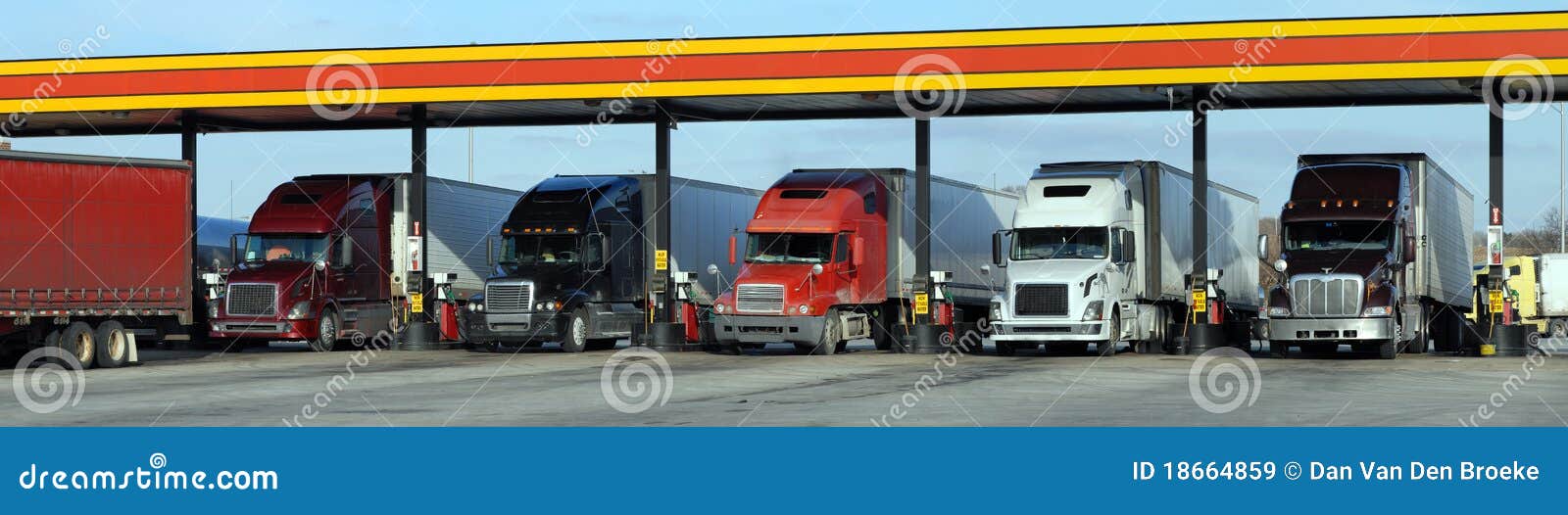 Diesel trucks refueling stock image. Image of driving - 18664859