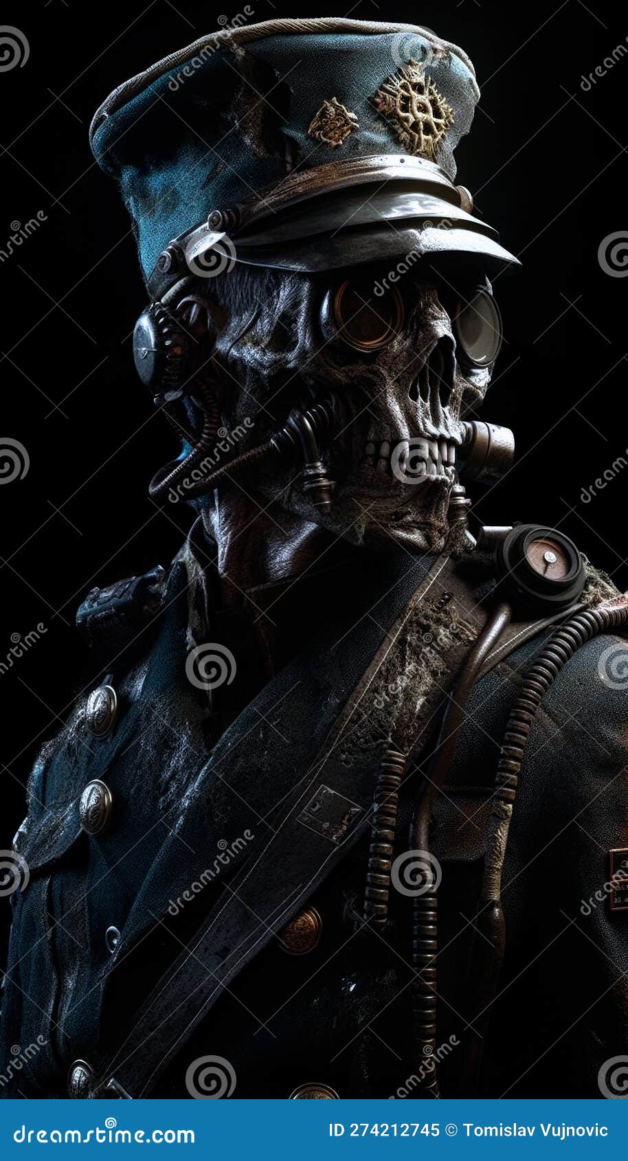 Dieselpunk Engineered Zombie Soldier Stock Illustration - Illustration ...