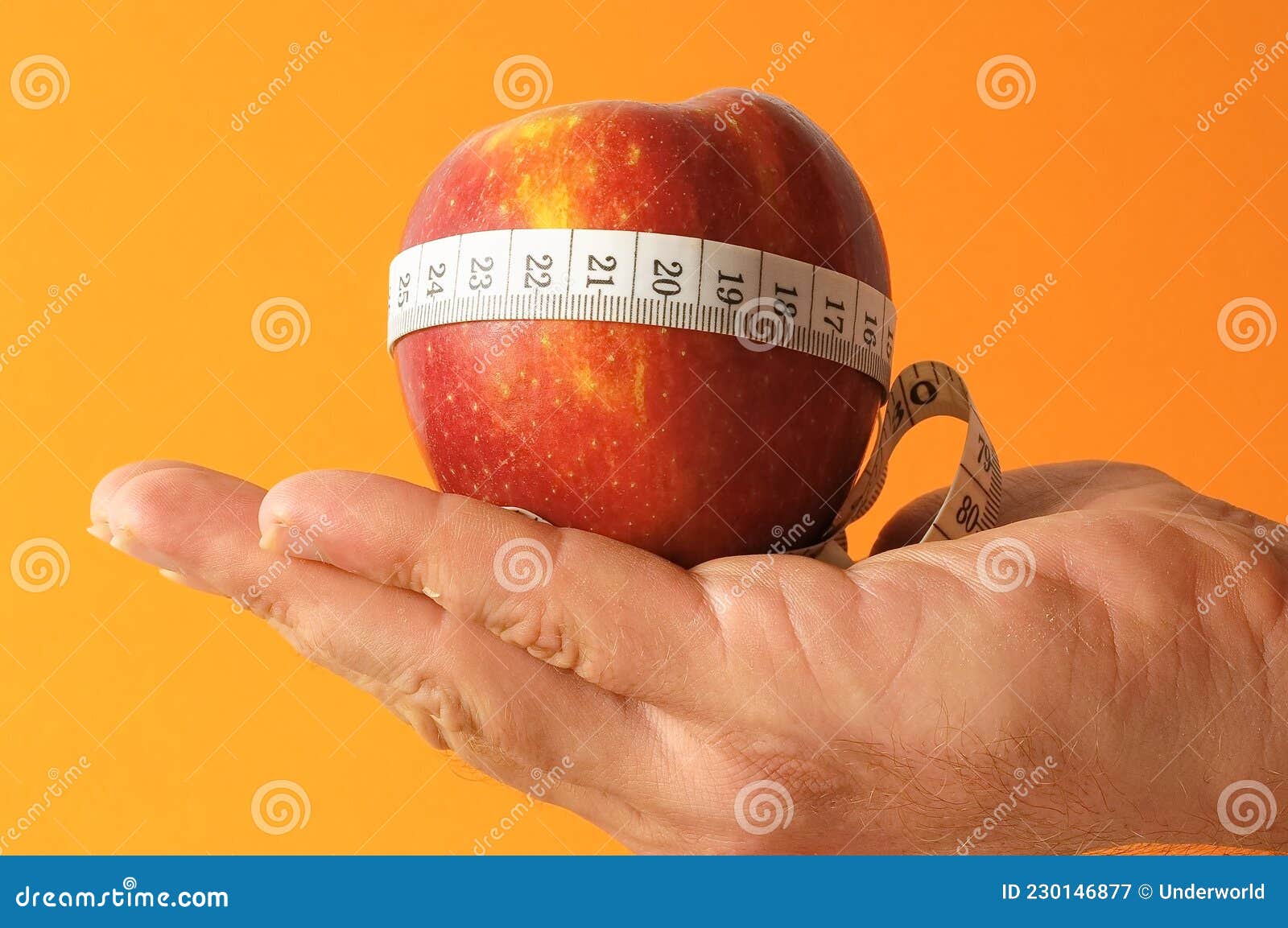 Diet Apple and Meter on the Hand Stock Image - Image of diet, meter ...