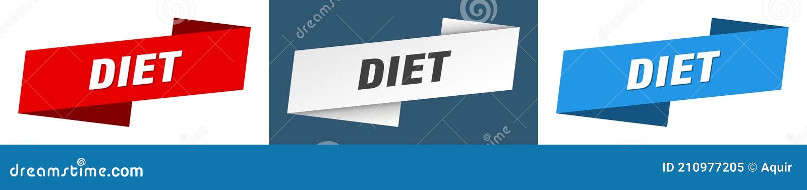 Diet Banner. Diet Ribbon Label Sign Set Stock Vector - Illustration of ...