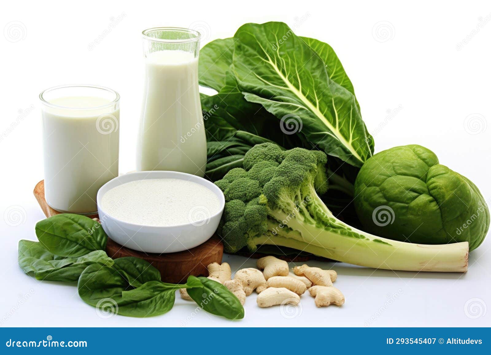 Diet for Bone Health: Leafy Greens, Dairy, Fish Stock Image - Image of ...