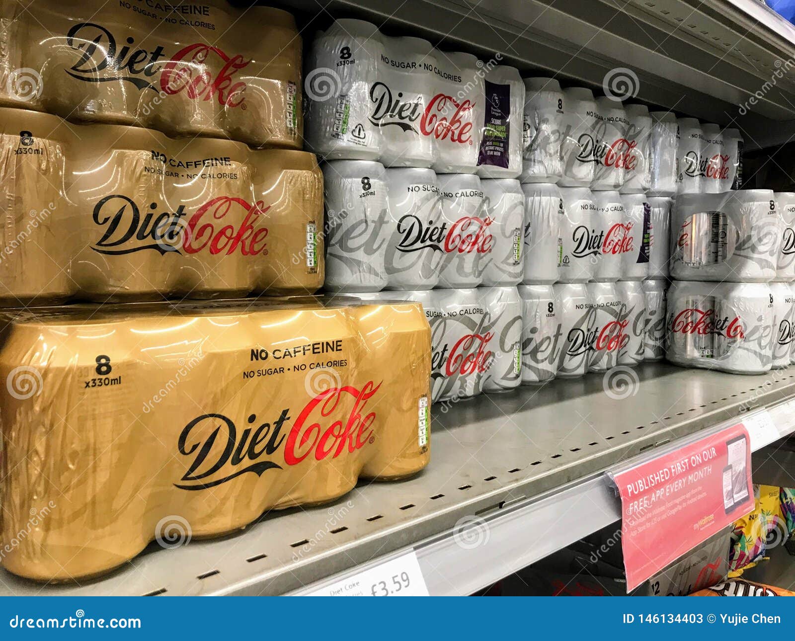 Diet coke editorial stock photo. Image of packets, silver - 146134403