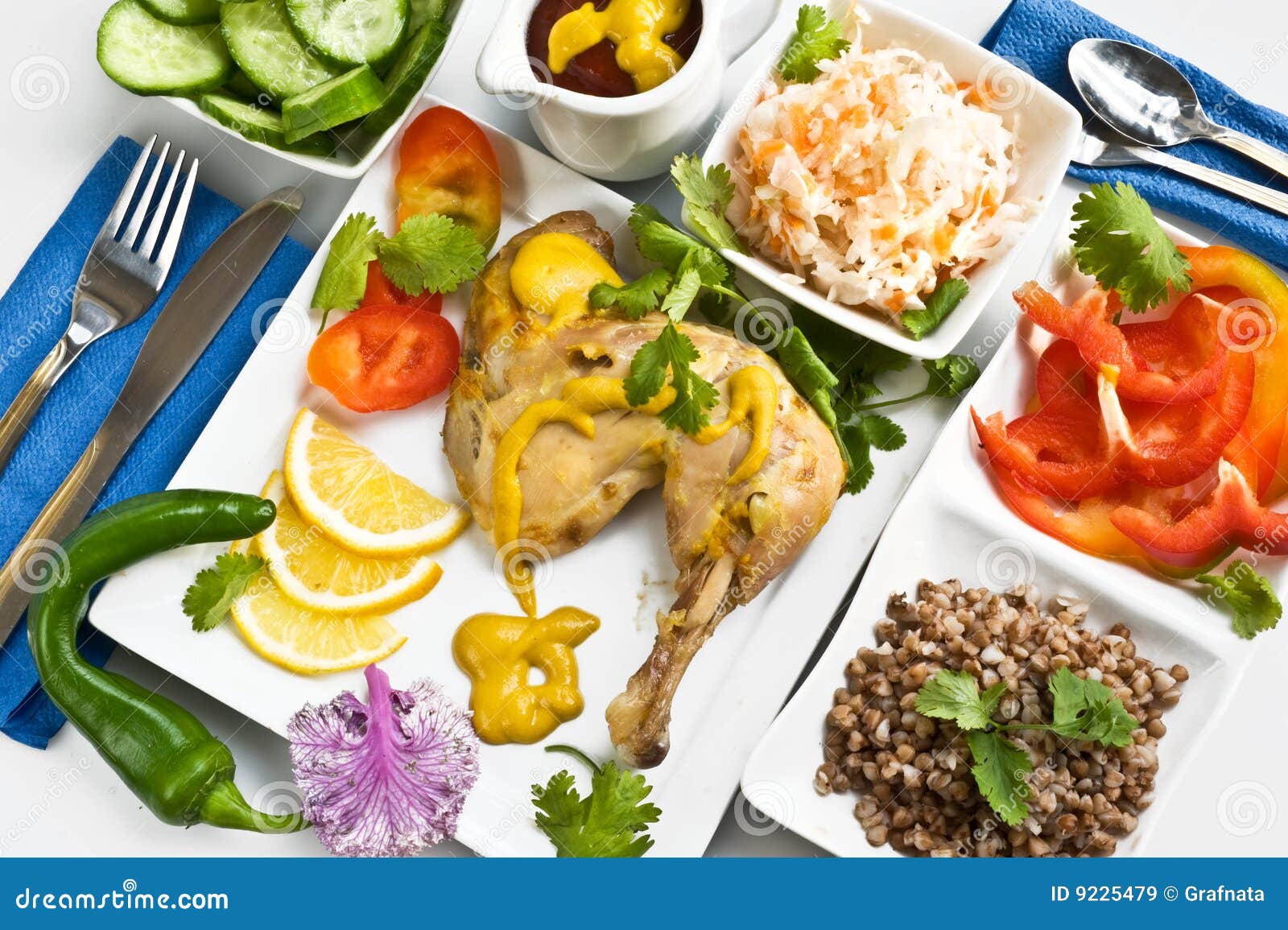 Diet dinner stock image. Image of chicken, vegetables - 9225479