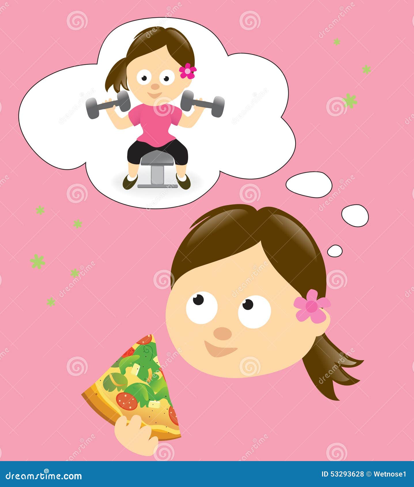 Diet and exercise concept stock vector. Illustration of young - 53293628