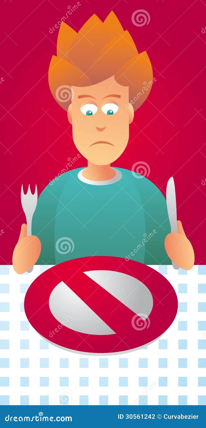 On a Diet / Forbidden food stock illustration. Illustration of ...