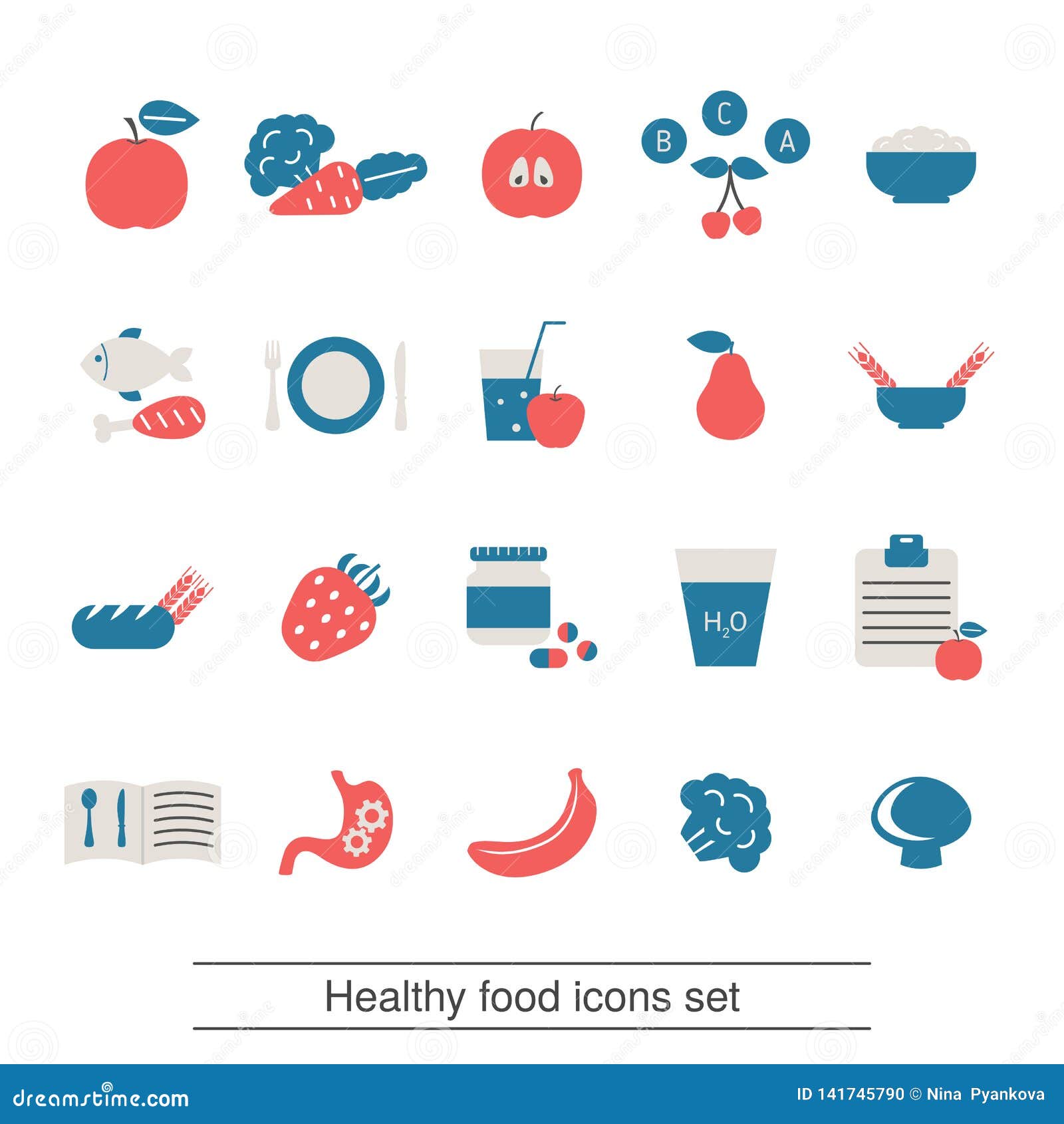 Diet icon set stock vector. Illustration of isolated - 141745790