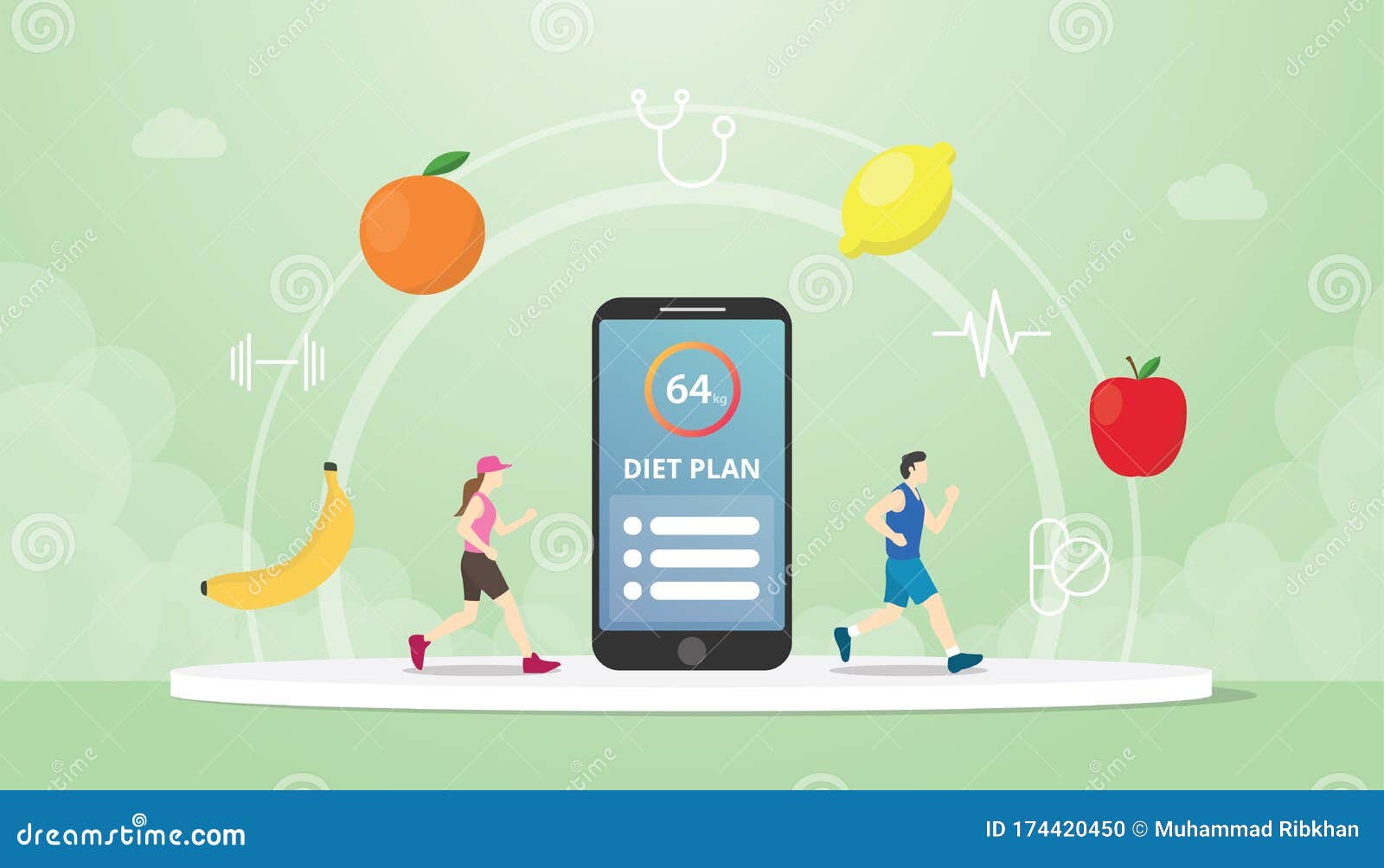 Diet Plan Concept Apps Tracker with Checklist on Smartphone and Healthy ...