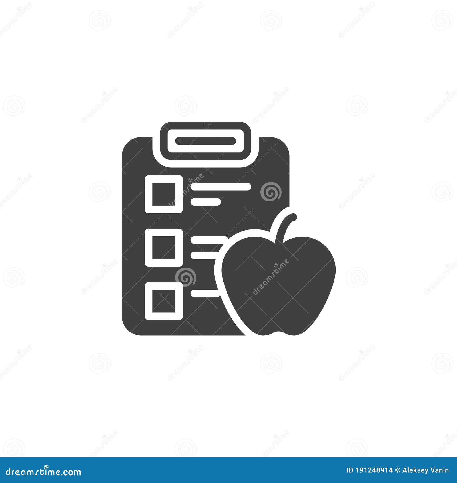 Diet Plan Schedule Vector Icon Stock Vector - Illustration of clipboard ...