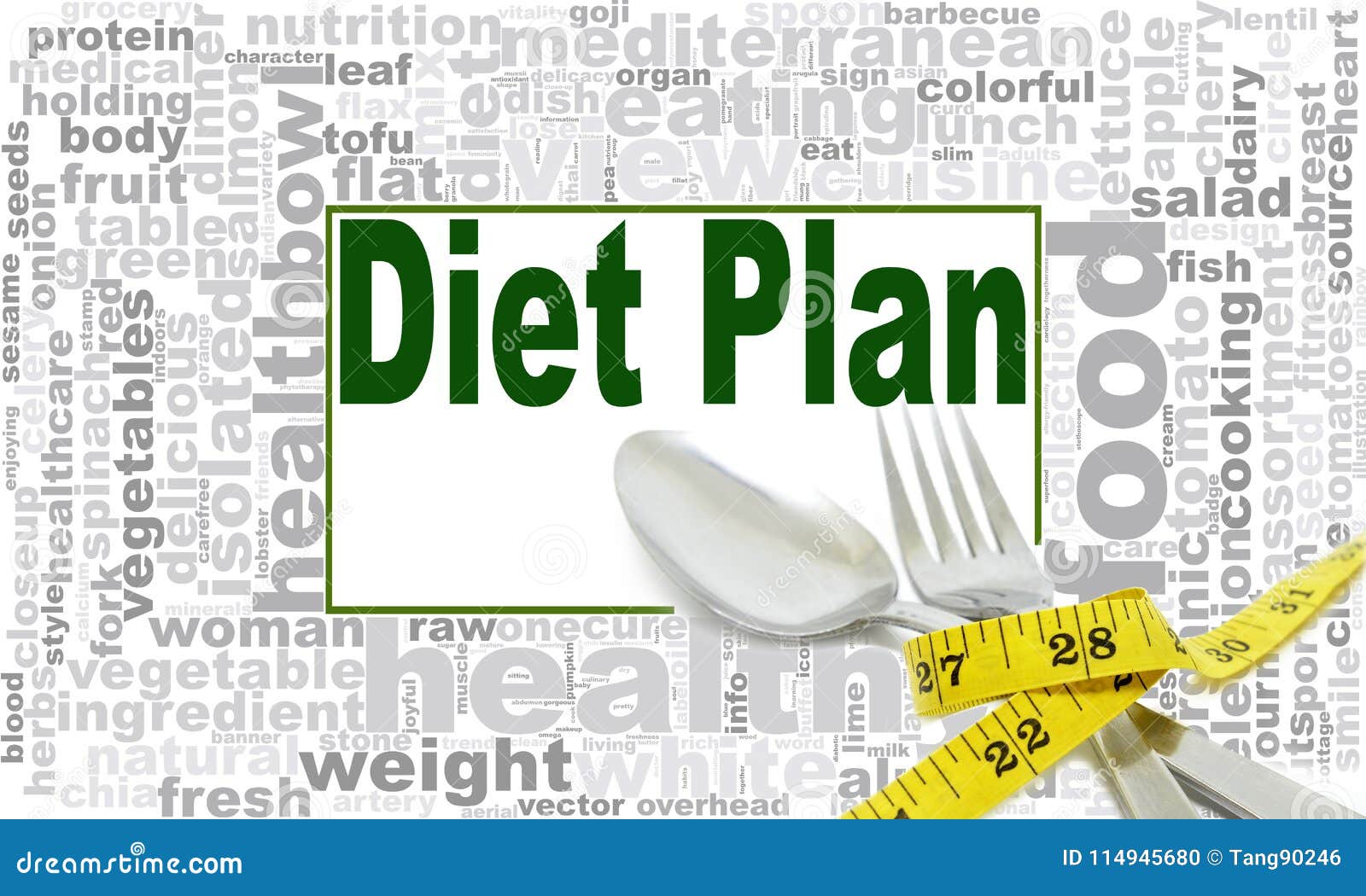 Diet plan word cloud stock illustration. Illustration of weight - 114945680
