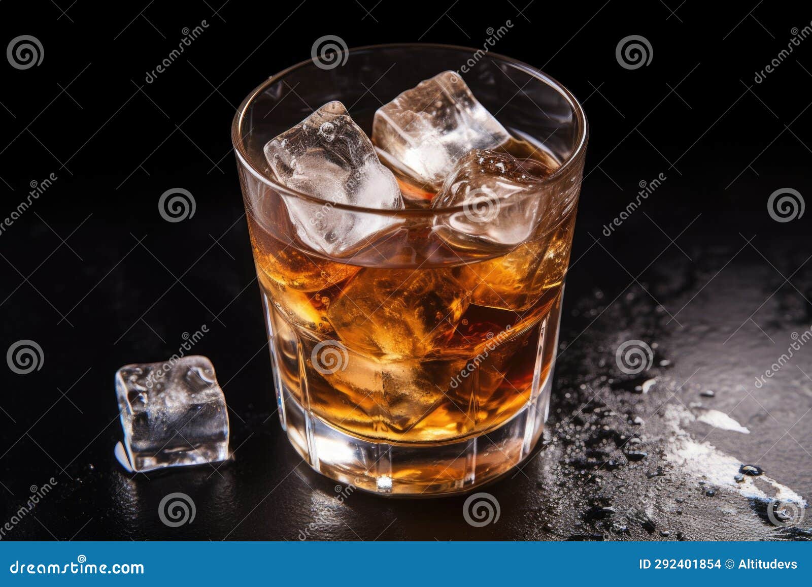 Diet Soda in Clear Glass with Ice Cubes Stock Photo - Image of ...