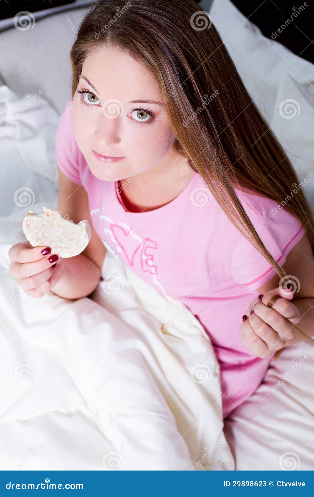 Diet woman stock image. Image of looking, person, bedding - 29898623