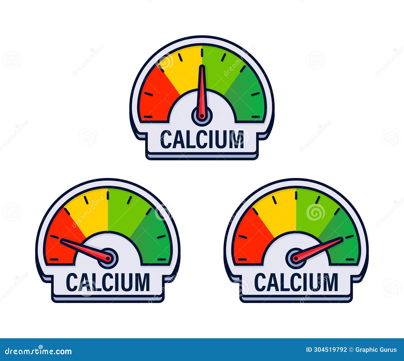 Dietary Calcium Intake Monitors Vector Illustration with Optimal ...