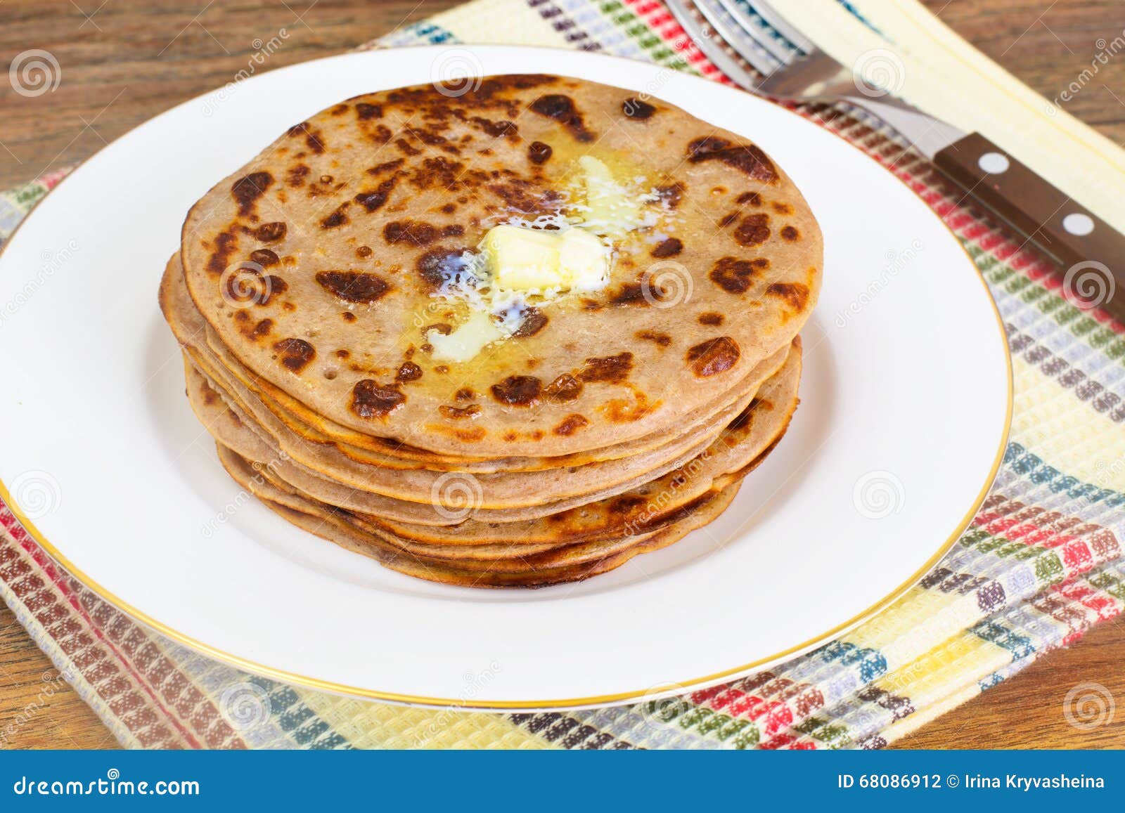 Dietary Pancakes from Flax Meal Stack Stock Photo - Image of meal ...