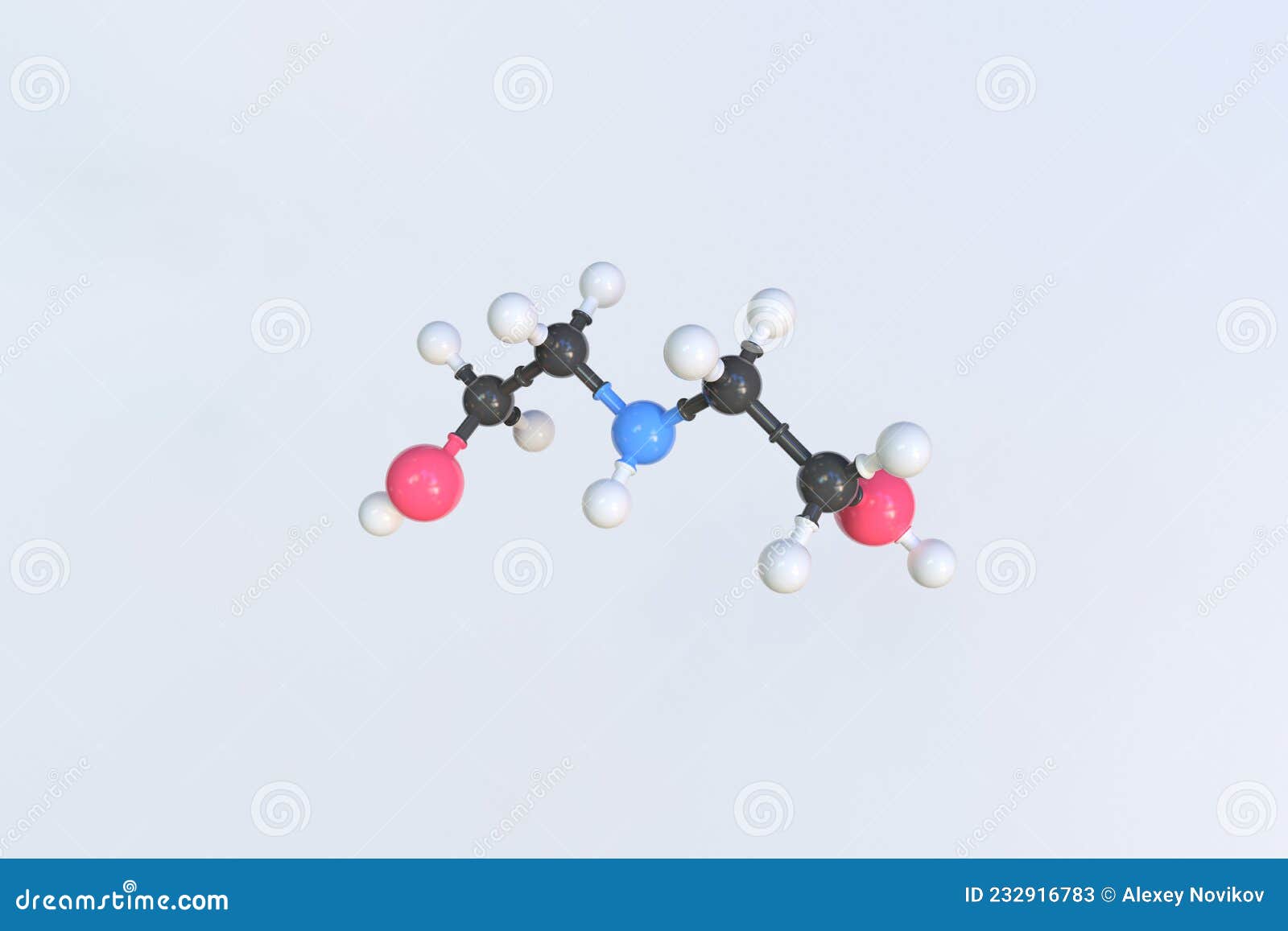 Diethanolamine Molecule, Scientific Molecular Model, Looping 3d ...