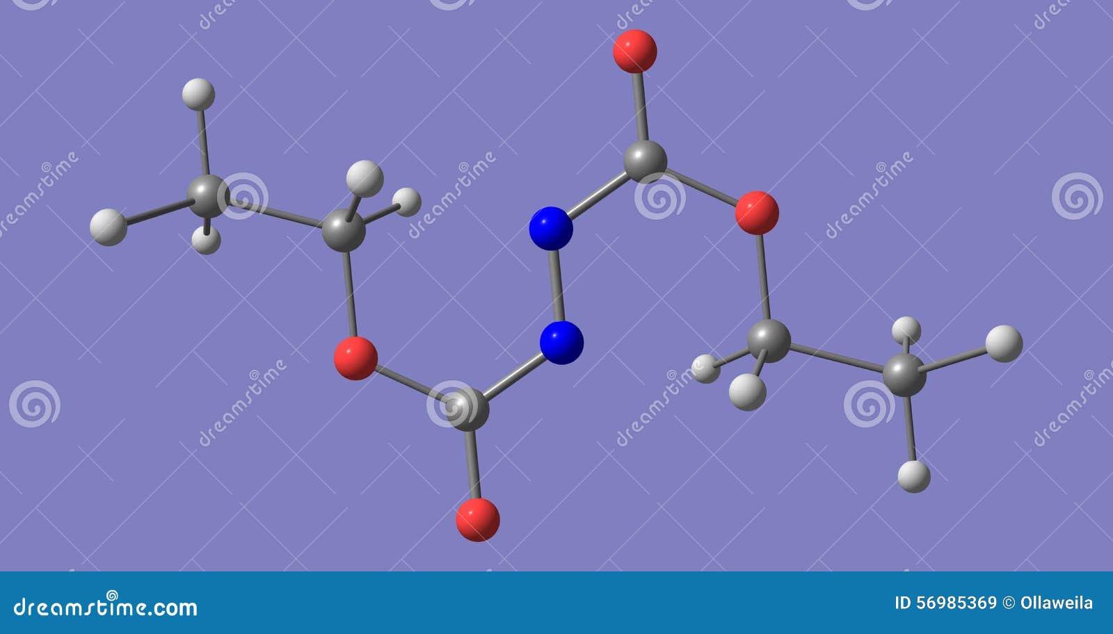 Diethyl Azodicarboxylate Molecule Isolated on Blue Stock Illustration ...