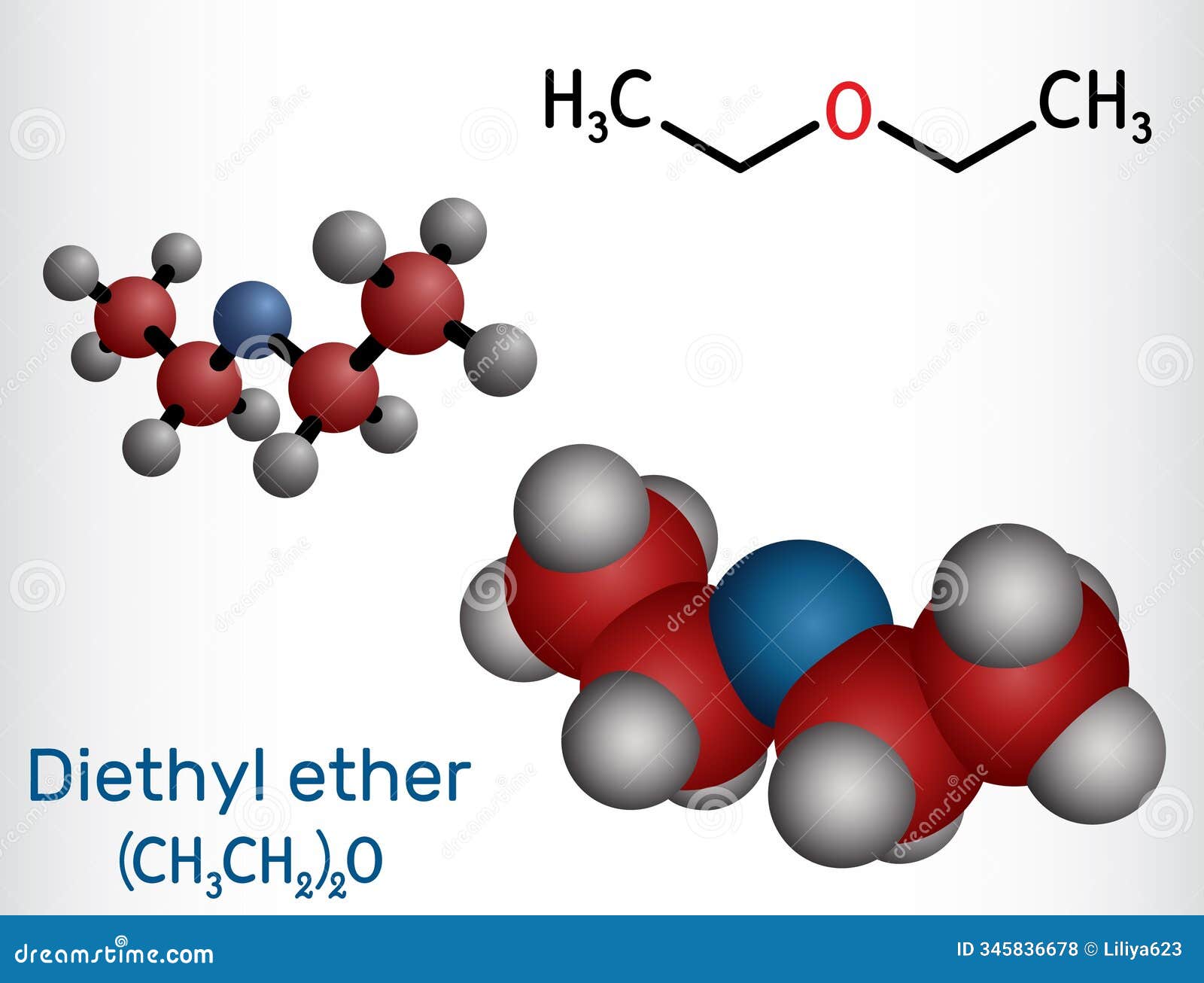 Diethyl Ether Molecule Isolated On White Stock Photography ...