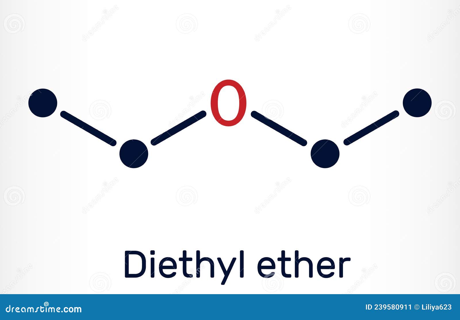 Diethyl Ether Molecule 3d, Molecular Structure, Ball And Stick Model ...