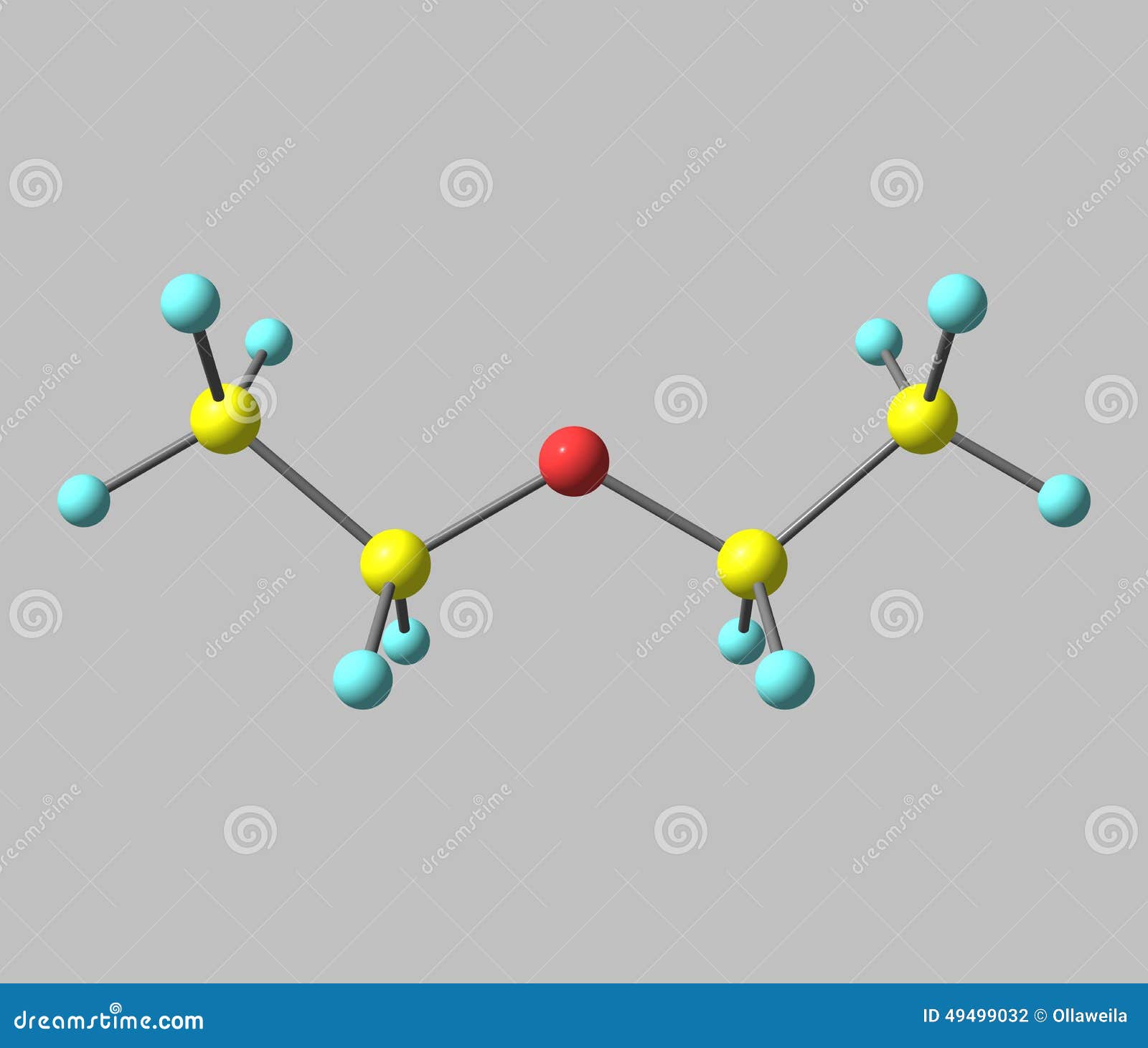 Diethyl Ether Molecule Isolated on Grey Stock Illustration ...