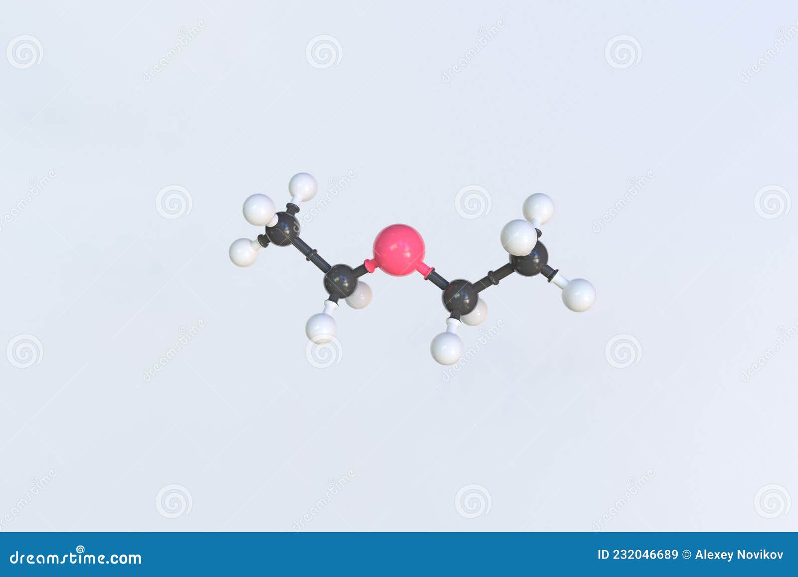 Diethyl Ether Molecule, Isolated Molecular Model. 3D Rendering Stock ...