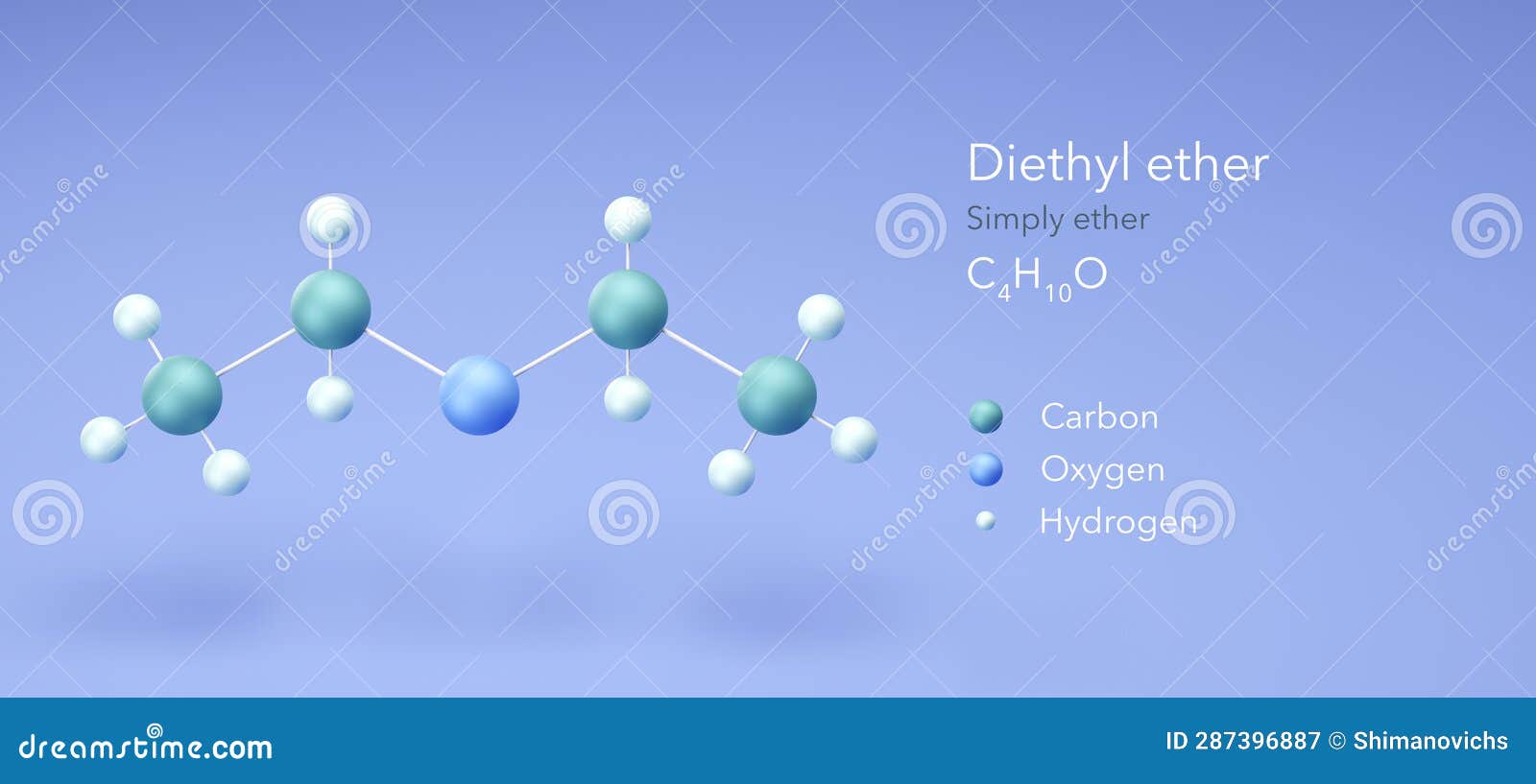Diethyl Ether Molecule, Molecular Structures, Simply Ether, 3d Model ...