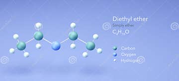 Diethyl Ether Molecule, Molecular Structures, Simply Ether, 3d Model ...