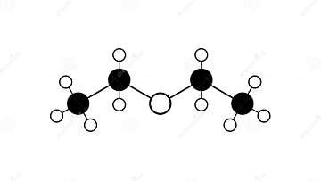 Diethyl Ether Molecule, Structural Chemical Formula, Ball-and-stick ...