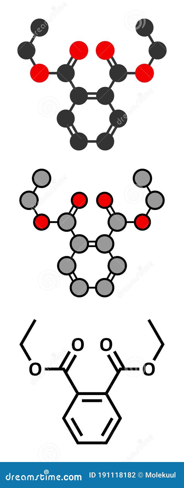 Diethyl Phthalate (DEP) Plasticizer Molecule Stock Vector ...