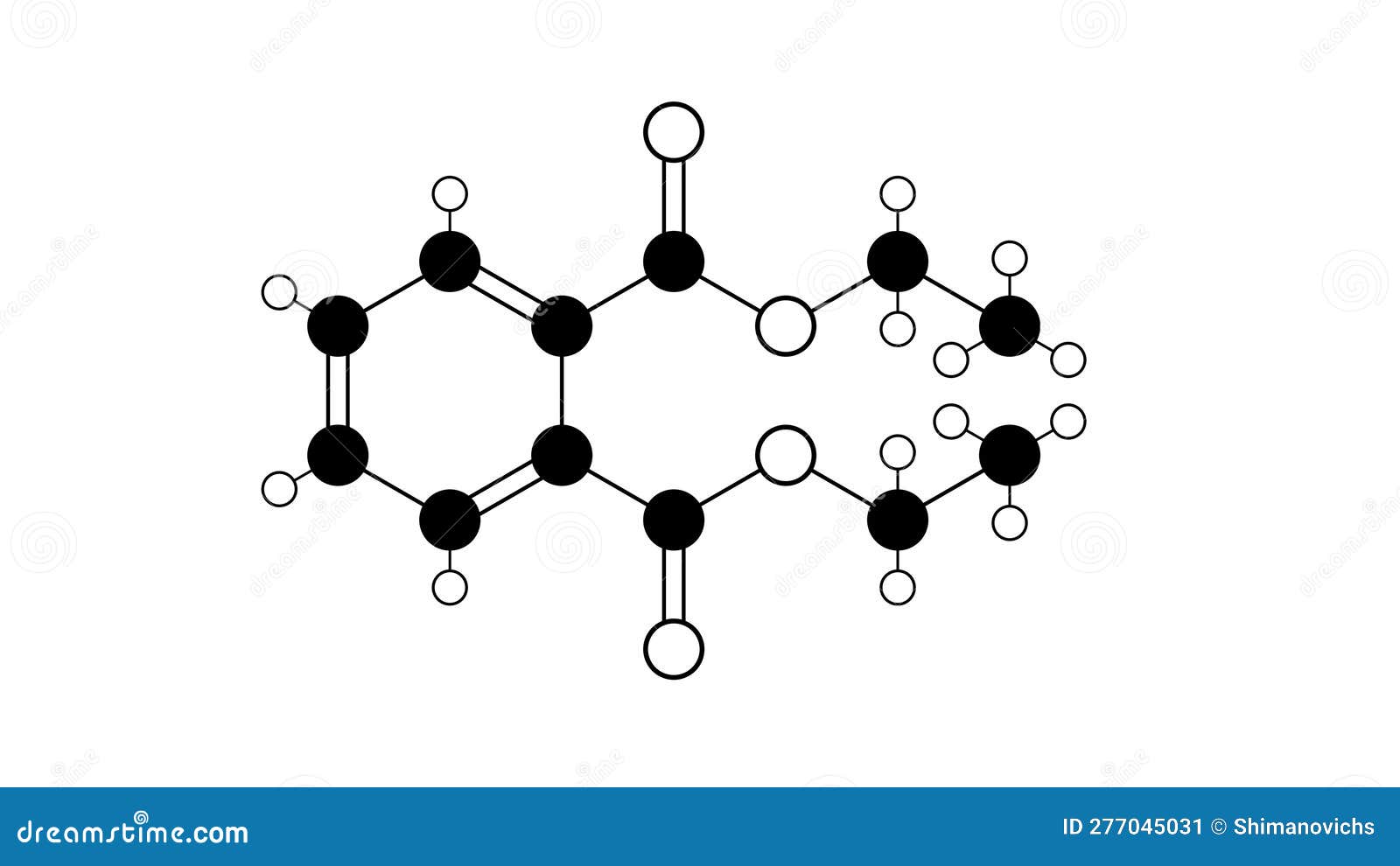 Diethyl Phthalate Molecule, Molecular Structure, Phthalate Ester, Ball ...