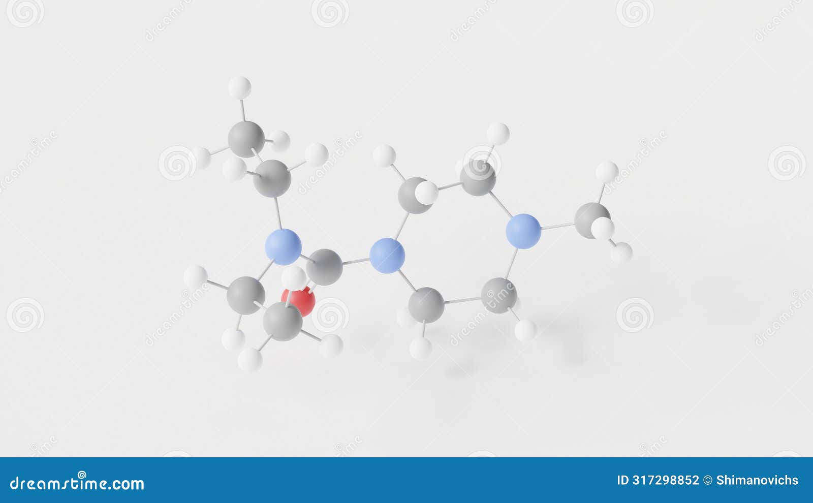 Diethylcarbamazine Molecule 3d, Molecular Structure, Ball and Stick ...