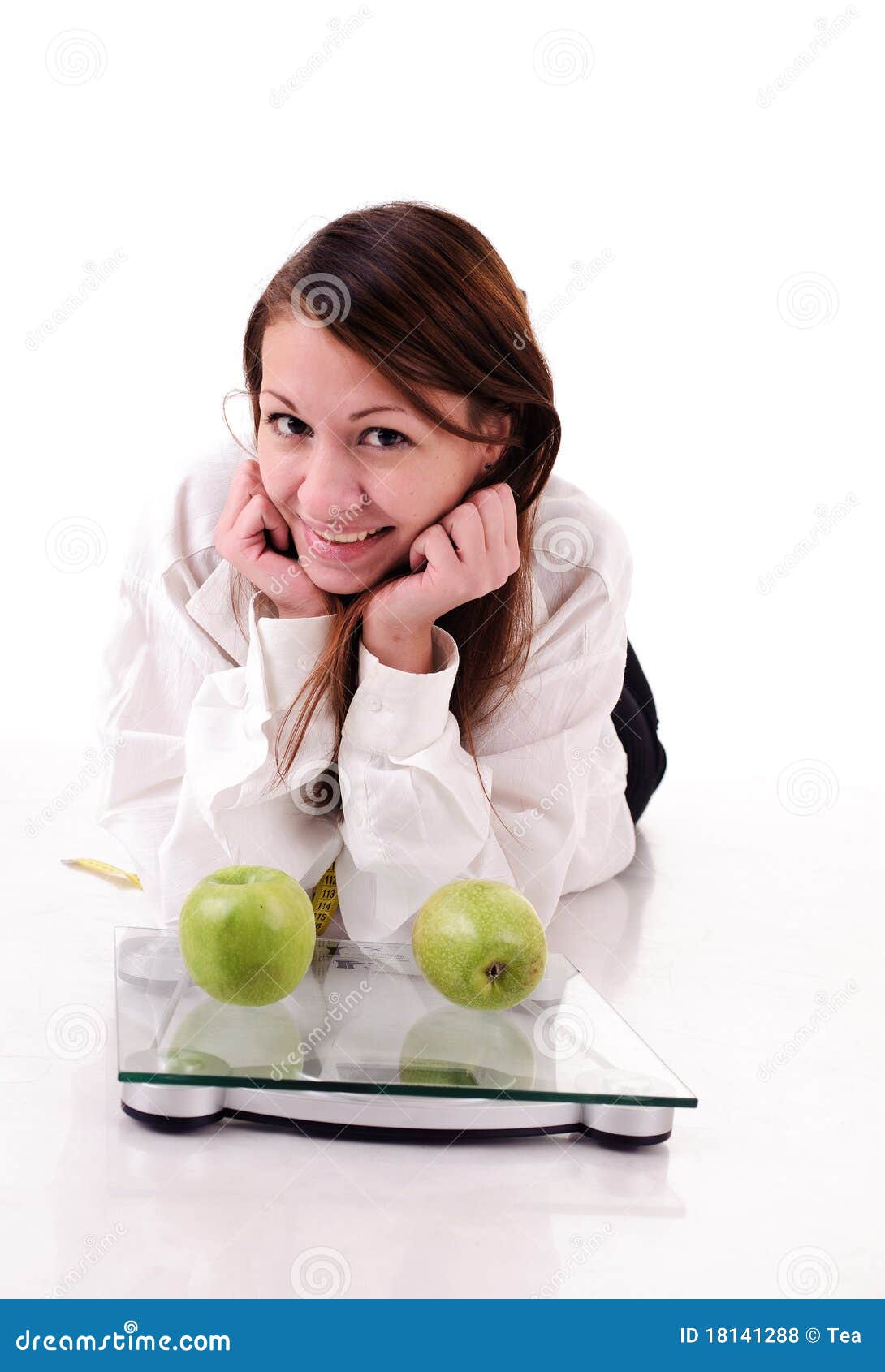 Dieting stock photo. Image of isolated, slim, weigher - 18141288