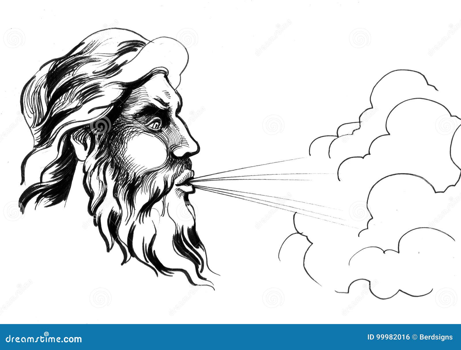 Dieu de vent illustration stock. Illustration du dieu - 99982016