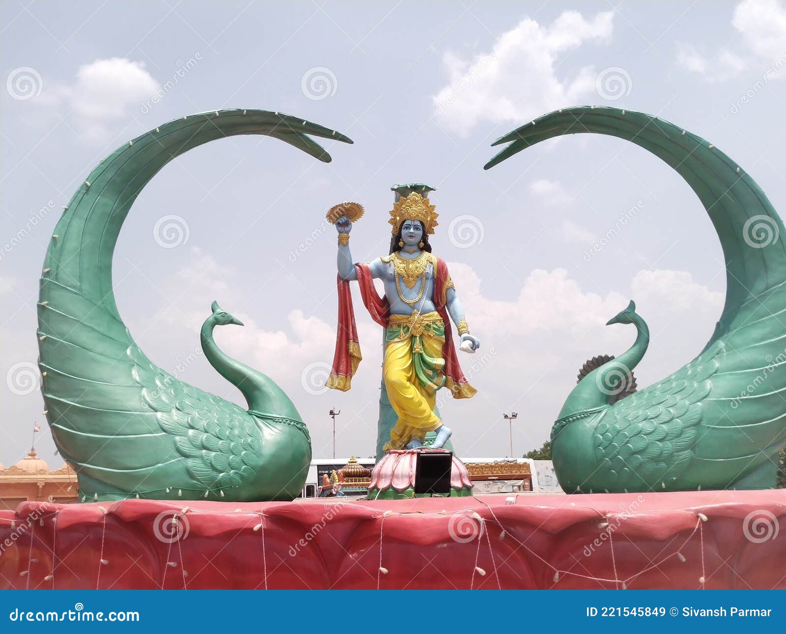 Dieu hindou vishnu illustration stock. Illustration du sculpture ...