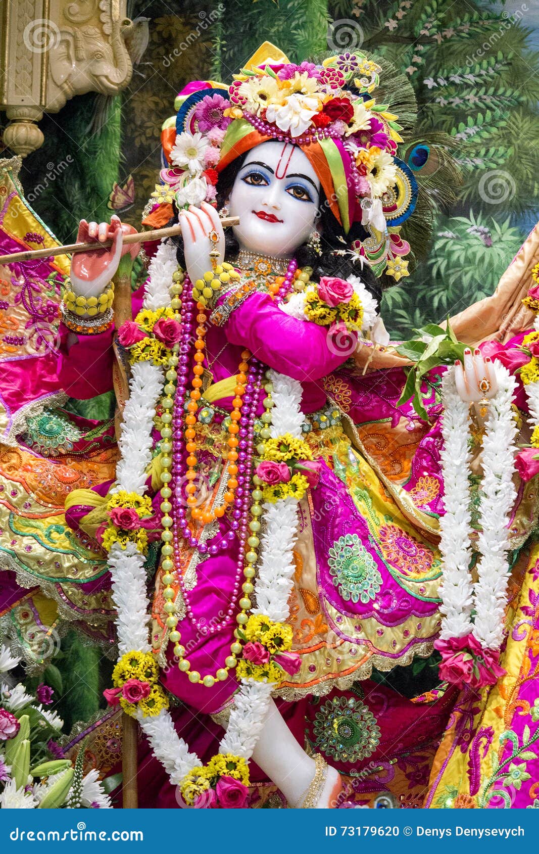 Dieu Indou Krishna Composition Sculpturale Colorée Lumineuse Image ...