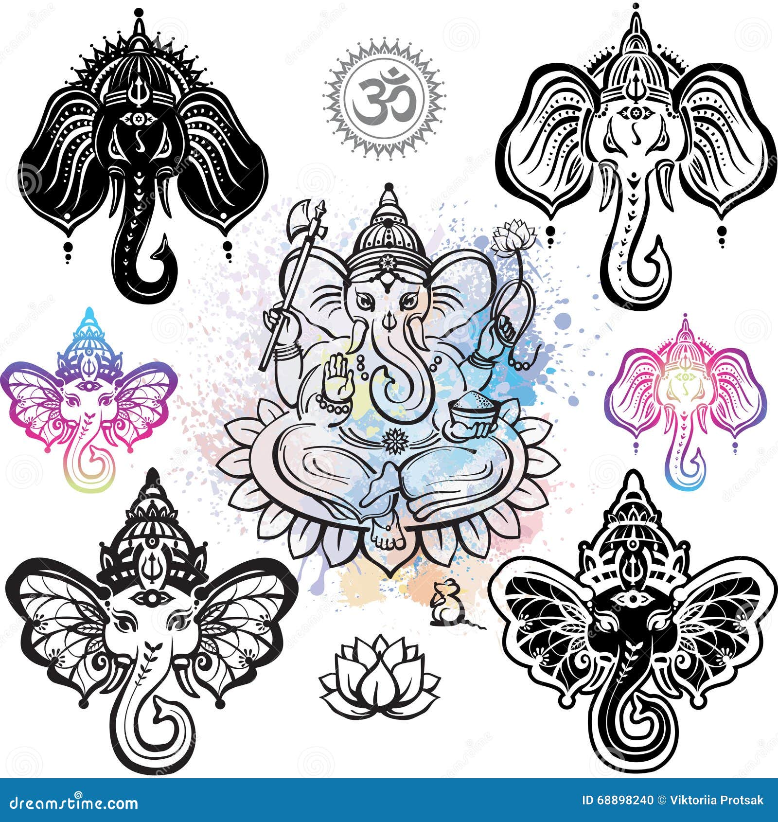 Dieu indou Lord Ganesha illustration de vecteur. Illustration du ganesh ...