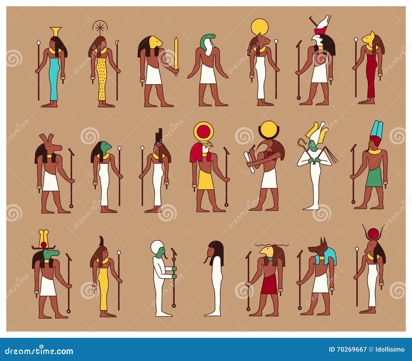 Dieux de l'Egypte illustration de vecteur. Illustration du religion ...
